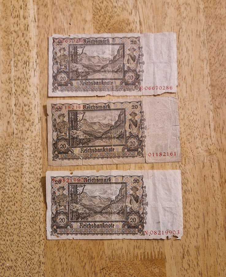 3st Tyska Reichsbanksedlar från 1930-talet | Köp på Tradera (671685928)