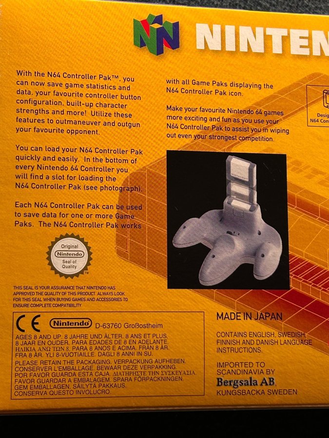 Nintendo 64 Controller Pak – Original Box + Man.. | Köp på Tradera ...