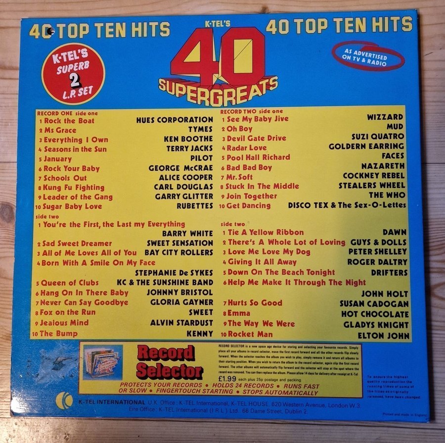 K-Tel's 40 Supergreats - Dubbel LP | Köp på Tradera (710962059)