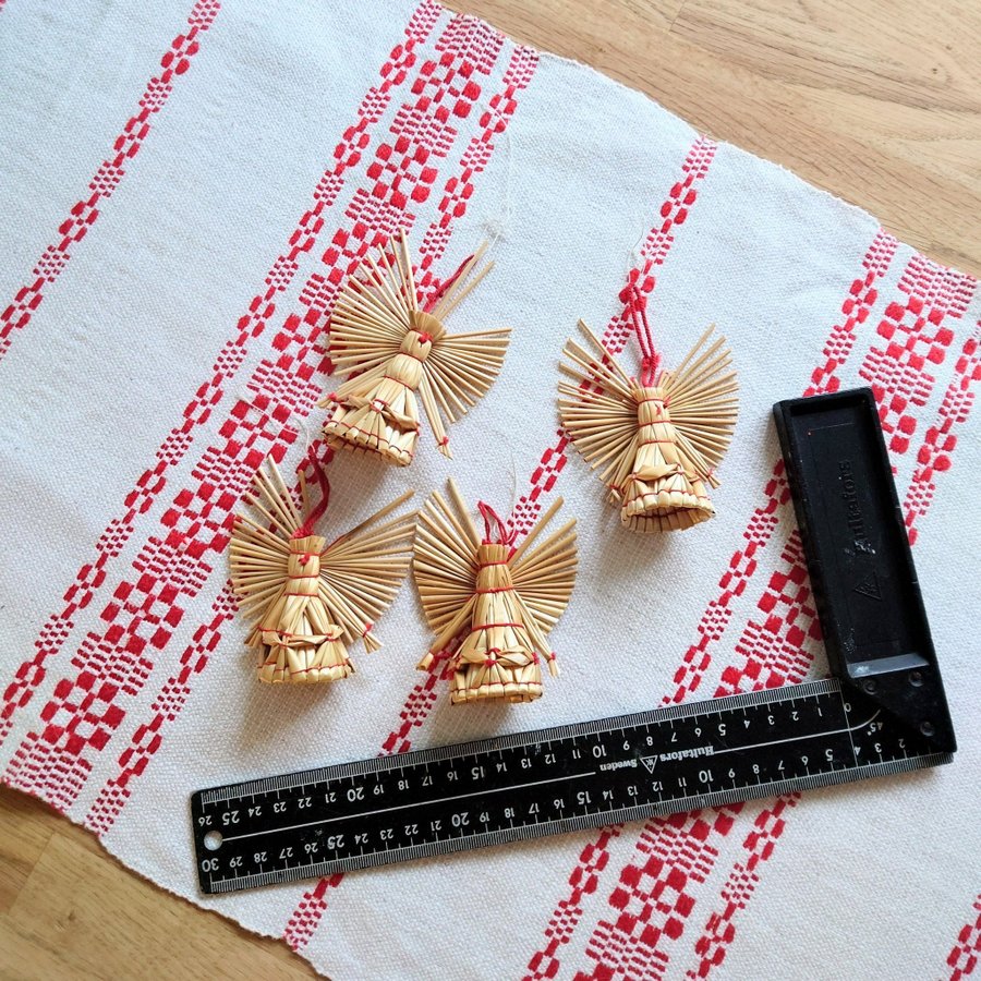 Jul - Julpynt julgranspynt 4 änglar i halm halm.. | Köp på Tradera ...