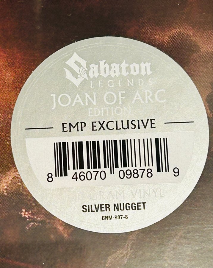 SABATON - Joan Of Arc Edition- Silver Nugget Vi.. | Köp på Tradera ...