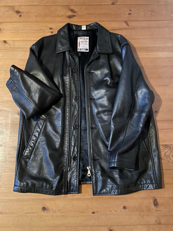 Firetrap Lång Läderjacka / Läder Coat | Köp på Tradera (708192187)