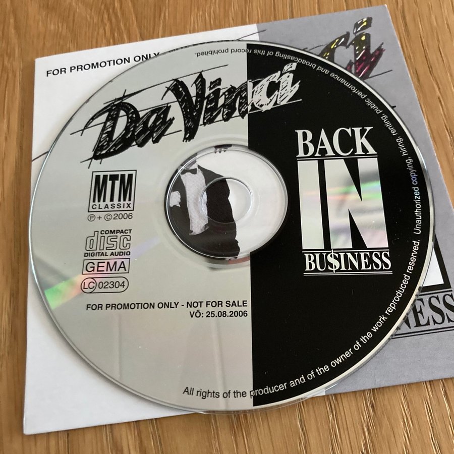 PROMO-CD x2 » DA VINCI - S/T & BACK IN BUSINESS | Köp på Tradera ...