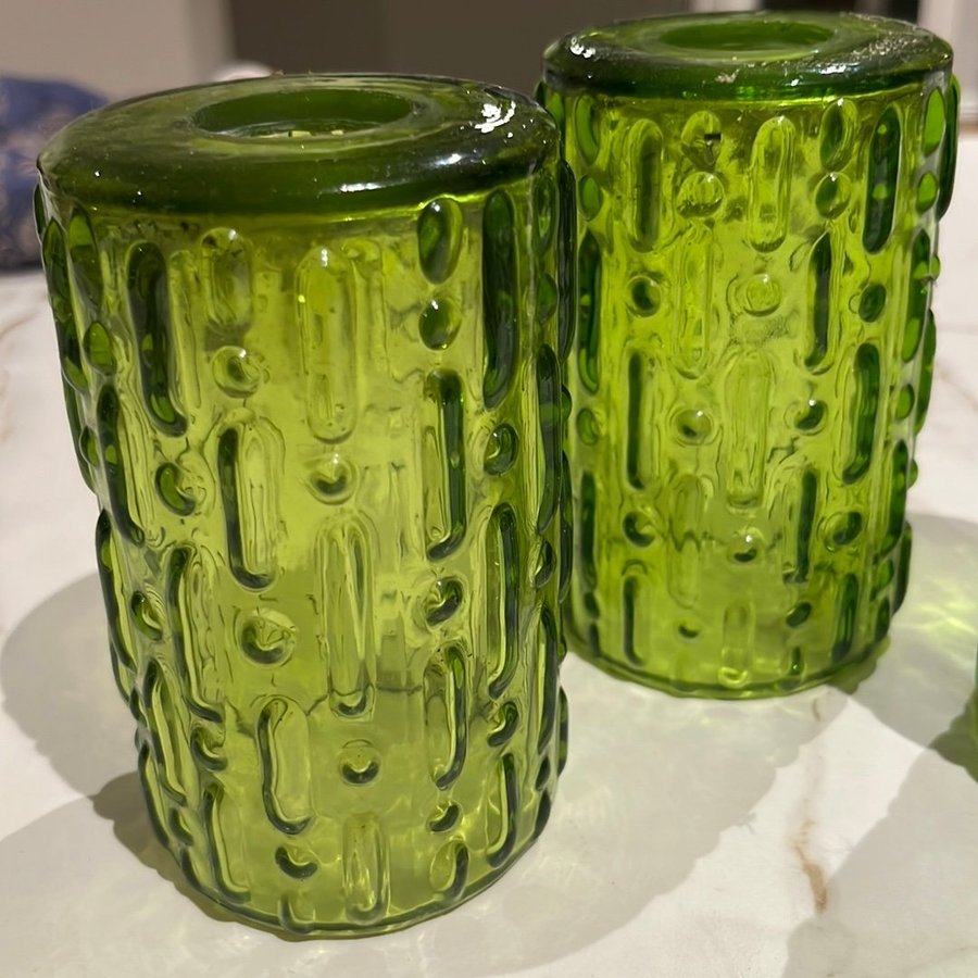 3 st gröna retro lampkupor. | Köp på Tradera (702275128)
