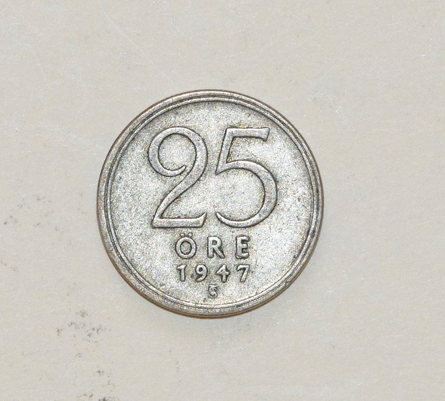 SVENSK 25-ÖRING FRÅN 1947 | Köp på Tradera (713353815)