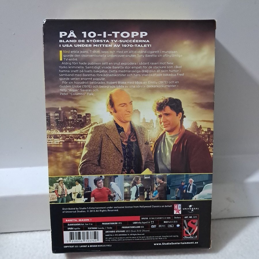 Baretta - Säsong 1 (1975) Robert Blake och Dana.. | Köp på Tradera ...