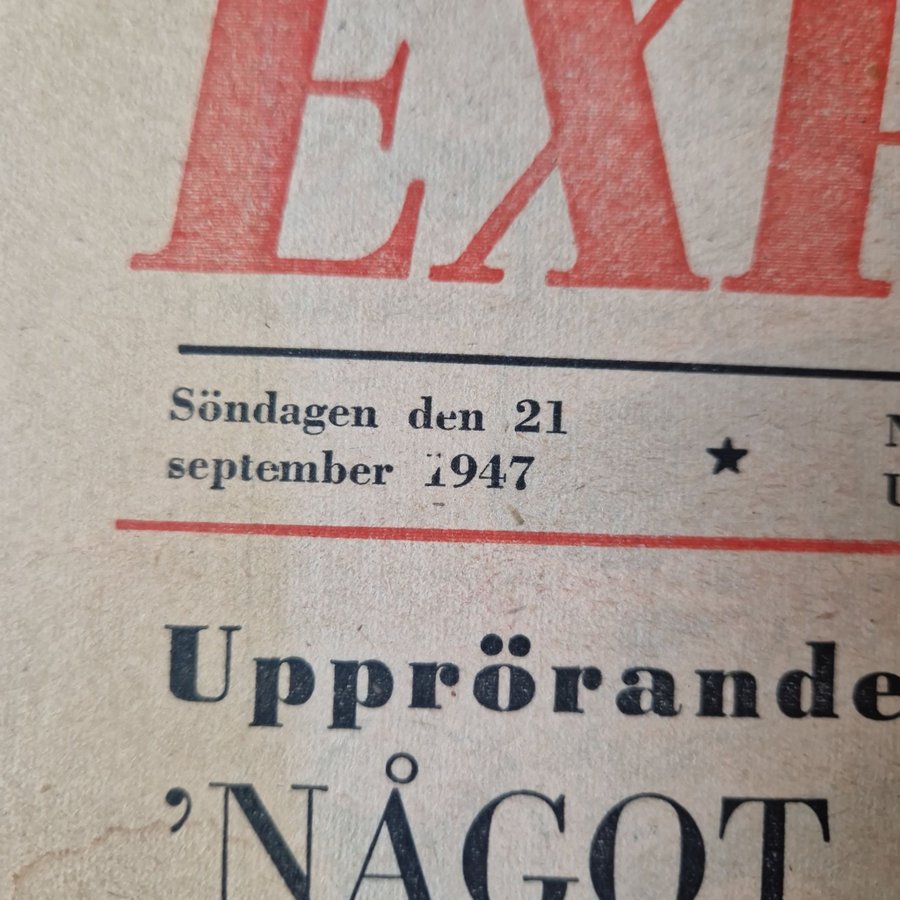 Se produkter som liknar Expressen tidning från 1947 på Tradera (691249600)