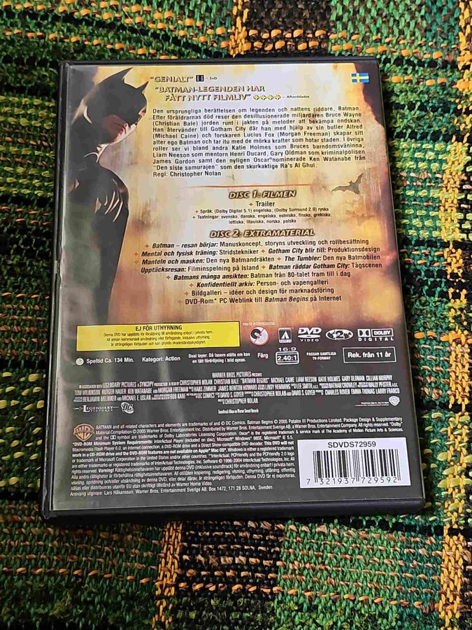 Batman Begins Två Disc DVD (SV.. | Köp från SandsOfTime på Tradera ...