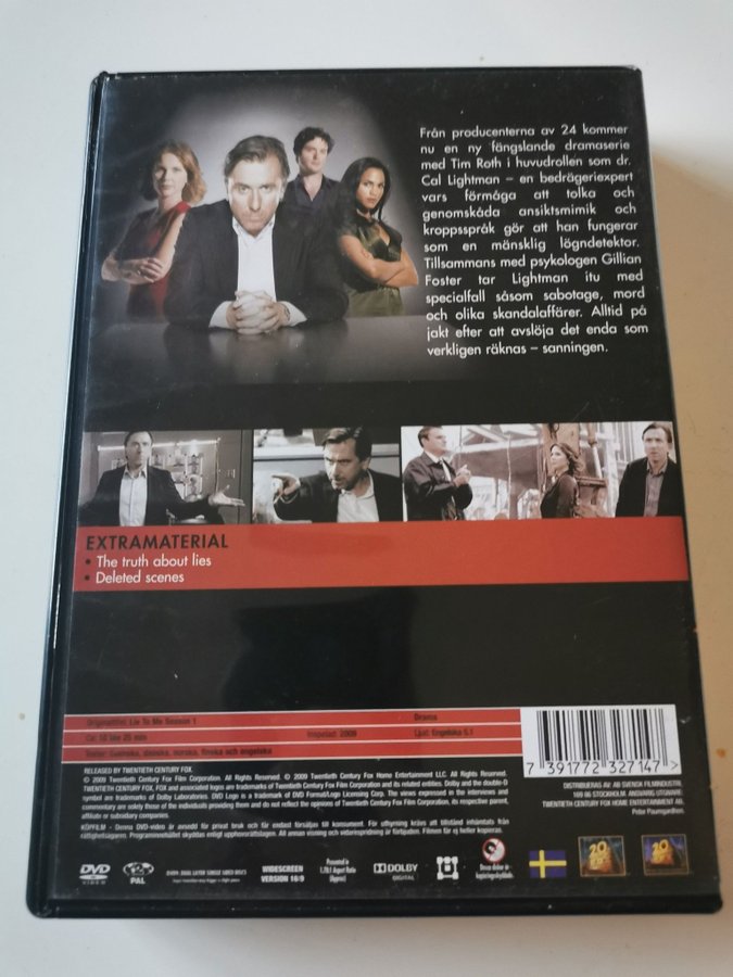 Lie to Me - Säsong 1 - DVD | Köp på Tradera (733796611)