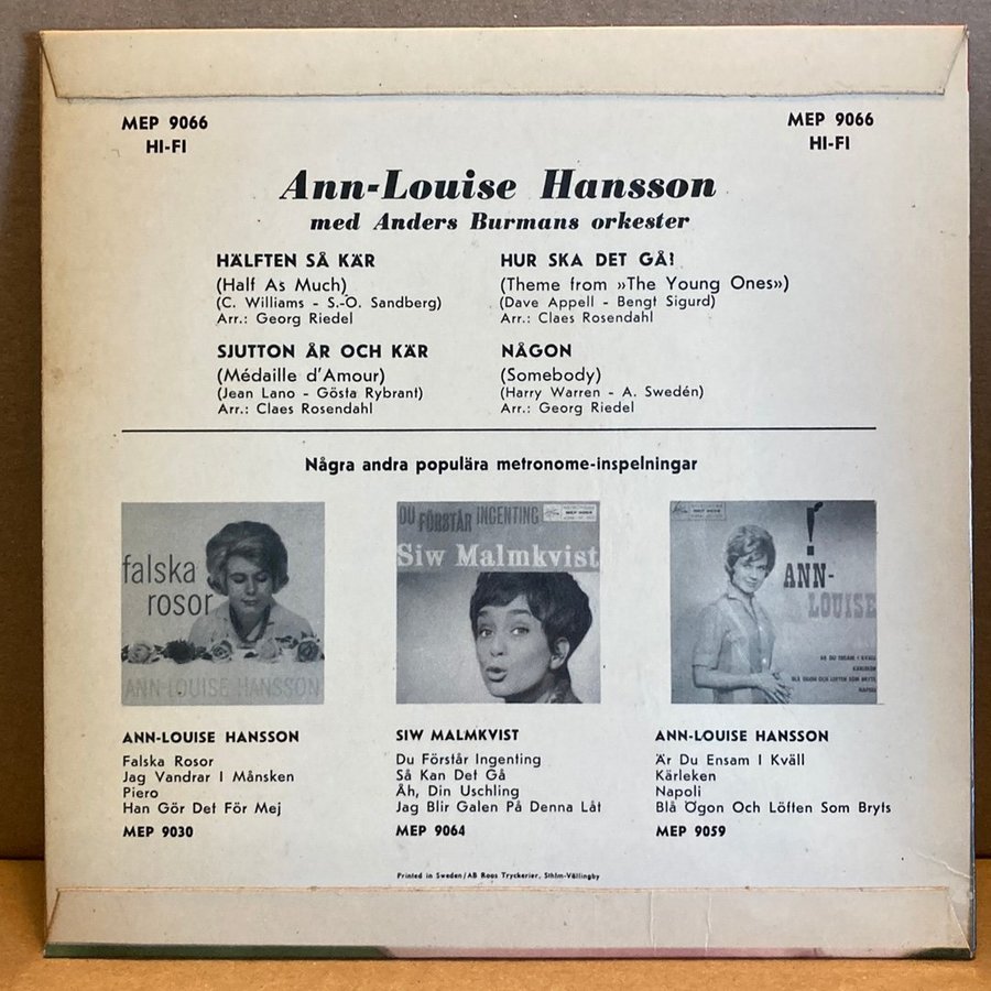 Se produkter som liknar Ann-Louise Hansson - Hälften .. på Tradera ...