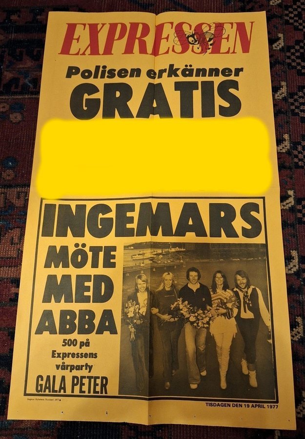 Se Produkter Som Liknar Löpsedel Expressen 19 4 1977 På Tradera
