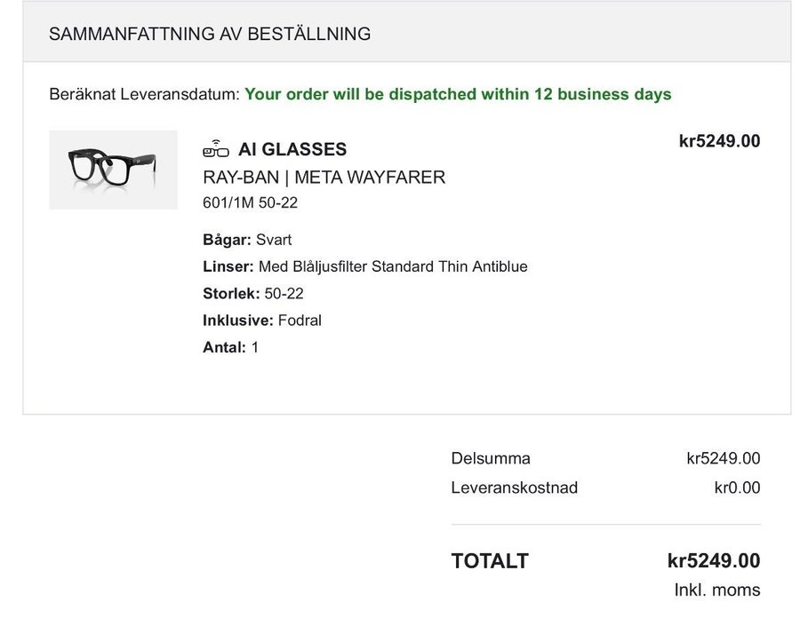 Ray-Ban Meta Wayfarer gen 2 Glasögon | Köp på Tradera (710678624)