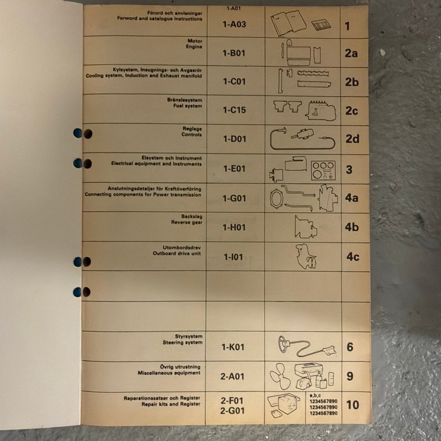 Reservdelskatalog Volvo Penta AQ 120B, AQ 125A,.. | Köp på Tradera ...