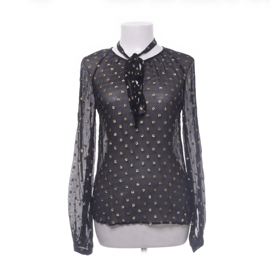 FWSS svart transparent blus med guldprickar, st.. | Köp på Tradera ...
