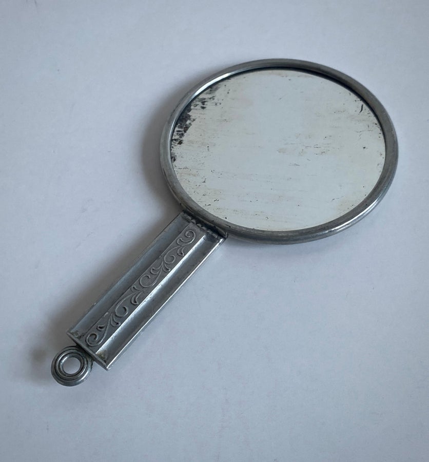 hand mirror early 20th century handspegel tenn .. | Köp på Tradera ...