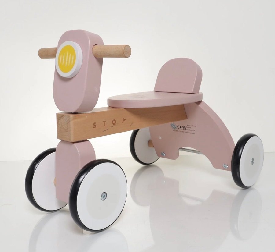 STOY, Trehjuling, vintage gåbil, Rosa Trä Leksa.. | Köp på Tradera (700830574)