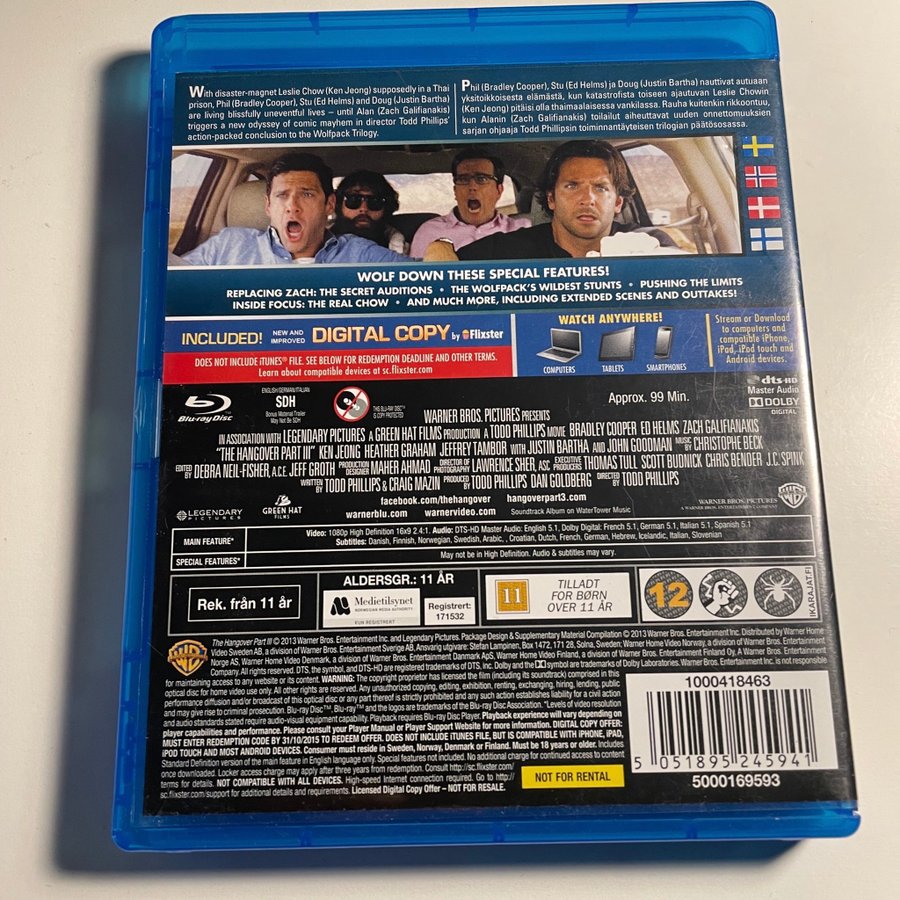 The Hangover Part III (2013) - Blu-ray - Nordis.. | Köp på Tradera ...