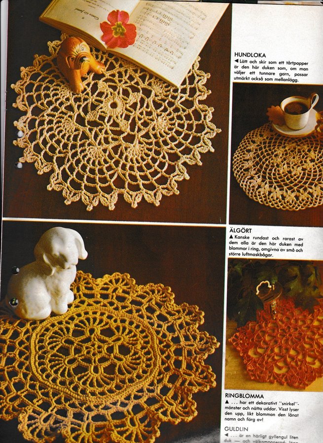 Mönster till 21 olika dukar att virka | Köp på Tradera (702170165)