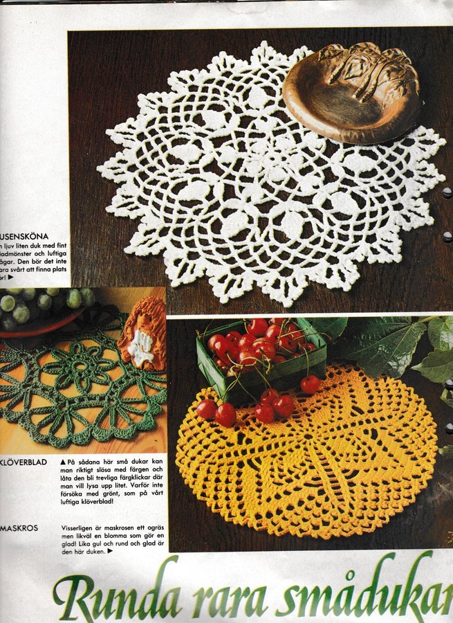 Mönster till 21 olika dukar att virka | Köp på Tradera (702170165)
