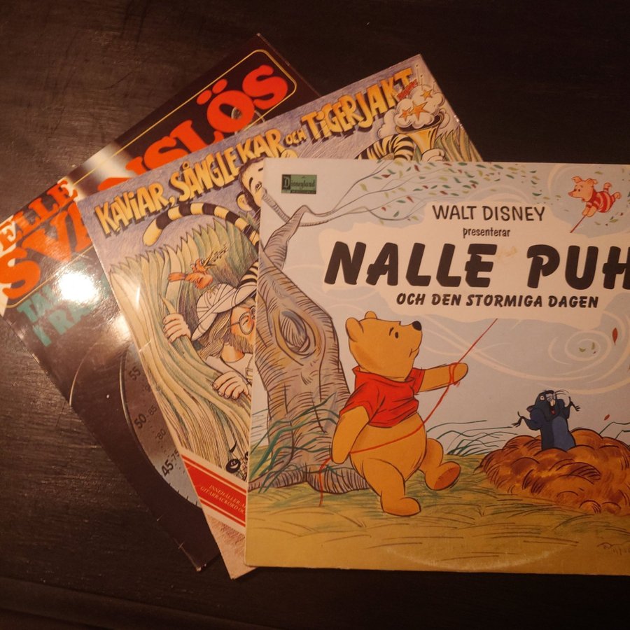Set med 3st LP-skivor: Nalle Puh, Mora Träsk, P.. | Köp på Tradera ...