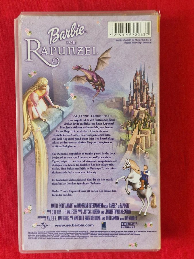 Se produkter som liknar BARBIE SOM RAPUNZEL - VHS - S.. på Tradera ...