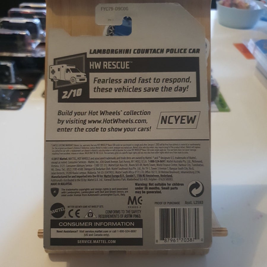 Hot Wheels Lamborghini Countach Police Car | Köp på Tradera (736859151)