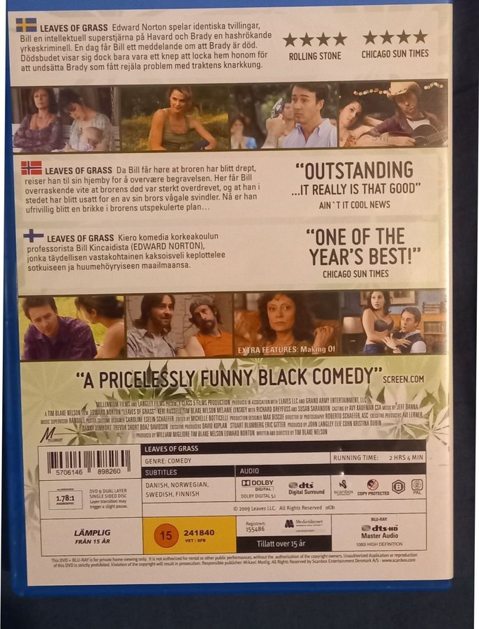 Leaves of Grass (2009) 2 disc Blu-ray + DVD Cri.. | Köp på Tradera ...