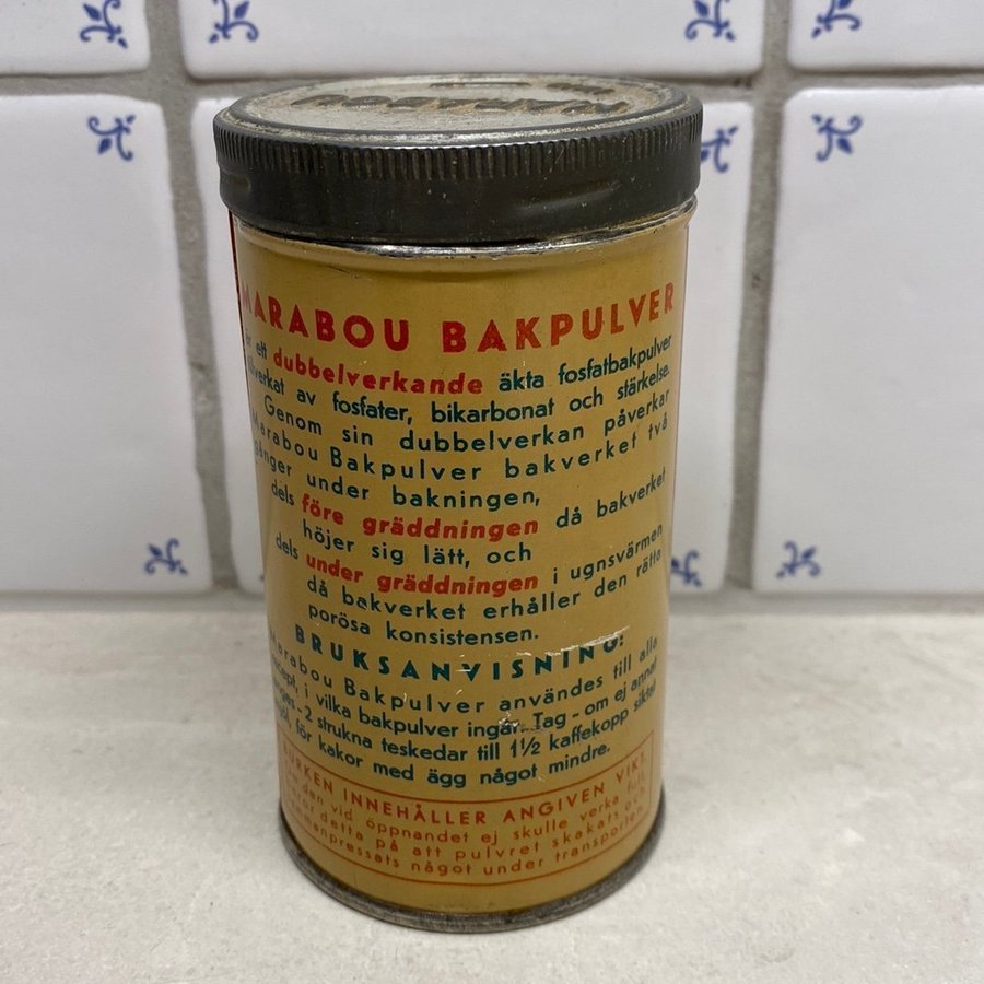 Marabou Bakpulver Burk | Köp på Tradera (733418299)
