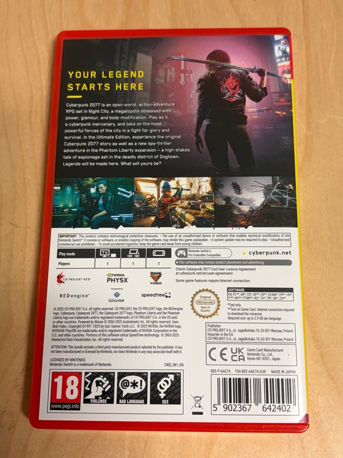 Cyberpunk 2077 Ultimate Edition Nintendo Switch 2 | Köp på Tradera ...