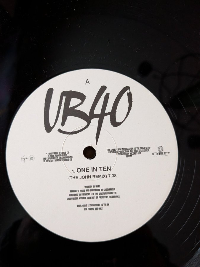 UB40 - One in Ten (The John Remix) 12" Vinyl | Köp på Tradera (710898442)