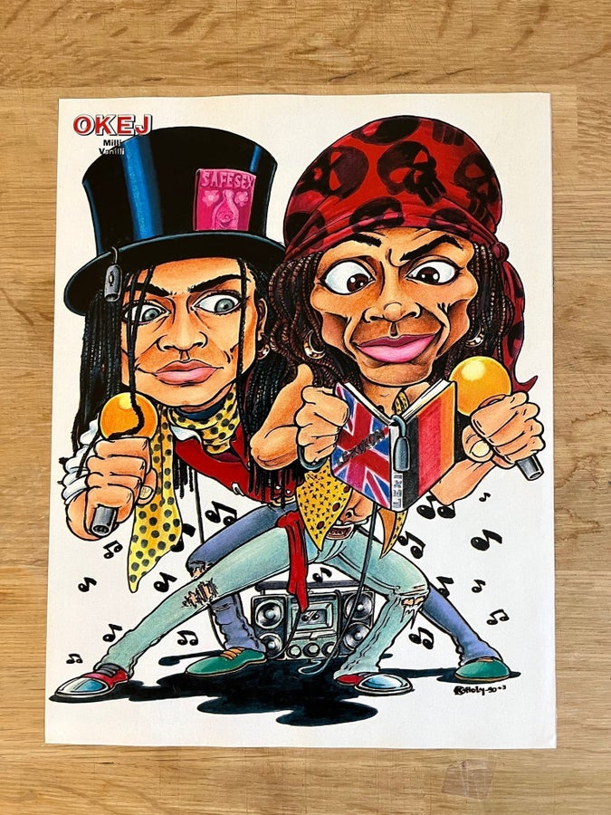 MILLI VANILLI 1990 Karikatyr poster tidningen O.. | Köp på Tradera ...