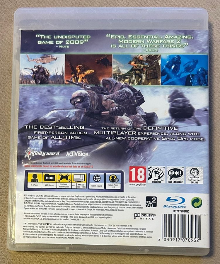 Call of Duty: Modern Warfare 2 OBS! Ingen manua.. | Köp på Tradera ...