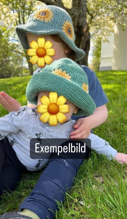 Virkad bucket hat/solhatt BARN | Köp på Tradera (653524191)