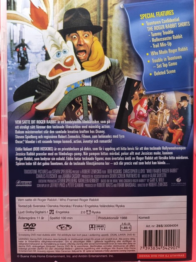 Vem Satte Dit Roger Rabbit (1988) Robert Zemeck.. | Köp på Tradera ...