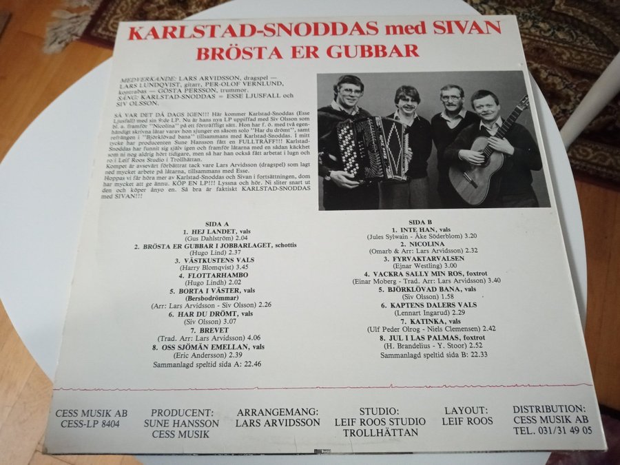 KARLSTAD-SNODDAS med SIVAN - LP 1984 | Köp på Tradera (732997856)