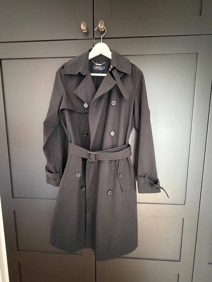 Polo Ralph Lauren svart trenchcoat, storlek 6 | Köp på Tradera (733396237)