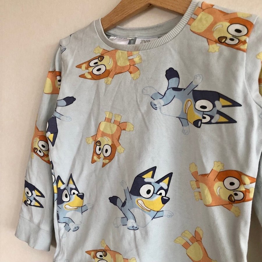 Zara stl 92 ljusblå tvådelad pyjamas Bluey Bing.. | Köp på Tradera ...
