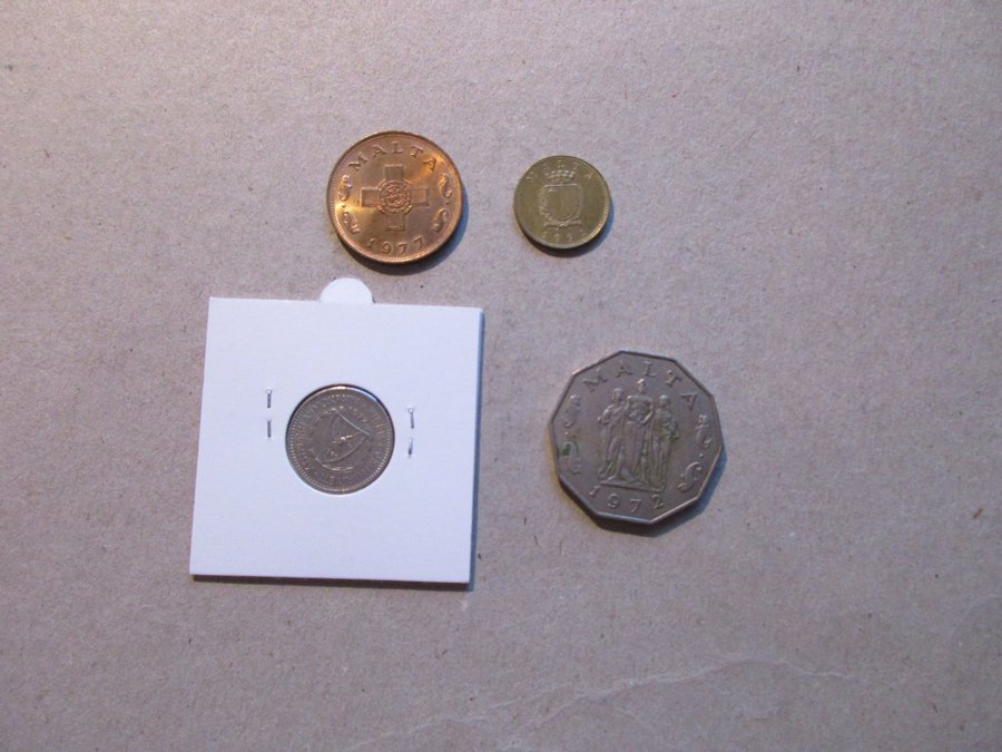 Malta och Cypern 4 olika mynt (1972-1991) | Köp på Tradera (707153601)