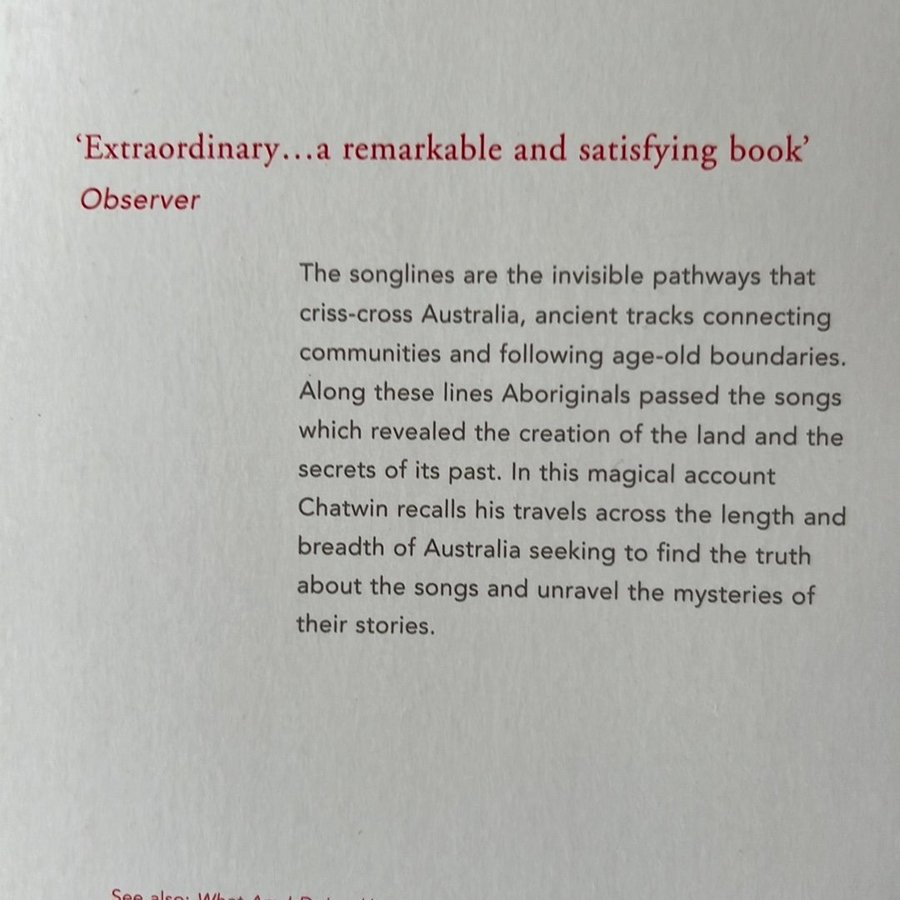 The Songlines av Bruce Chatwin | Köp på Tradera (714208803)