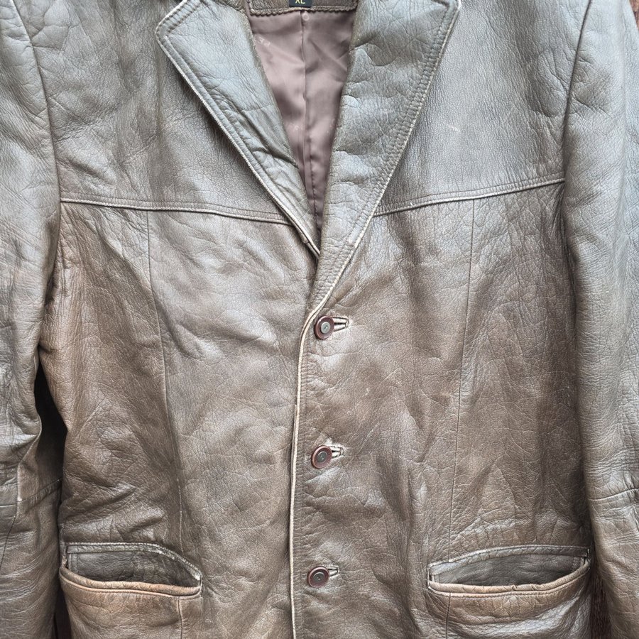 Vintage / Retro Skinnjacka, Petroff, brun, stl XL | Köp på Tradera ...