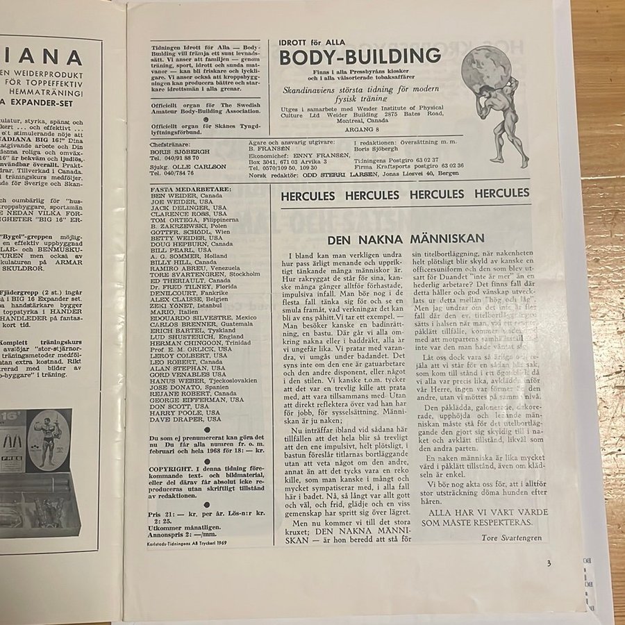 Body-Building med Hercules, mr. 6 1969 | Köp på Tradera (713329449)