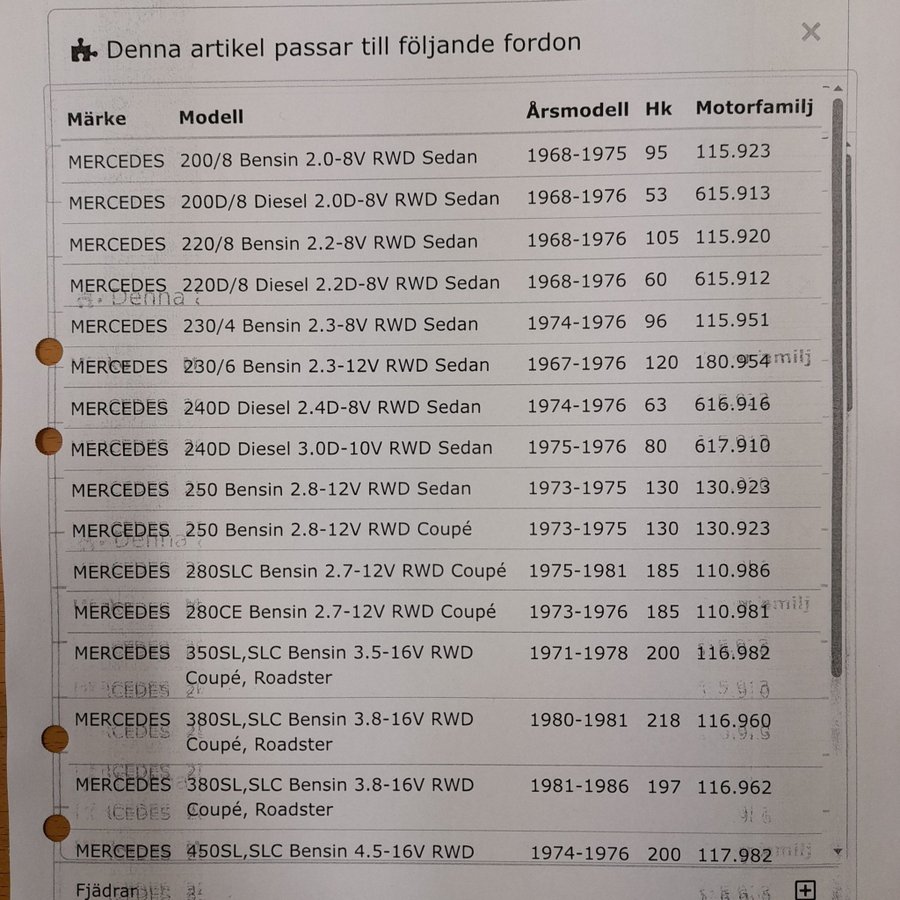 2st Hjullagersats Fram Mercedes | Köp från knutkardan på Tradera ...