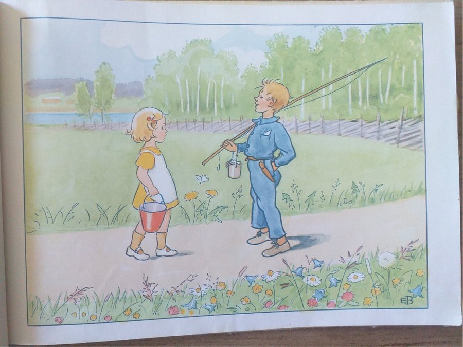 Elsa Beskow Duktiga Annika Skryt-Olle skall fiska | Köp på Tradera ...