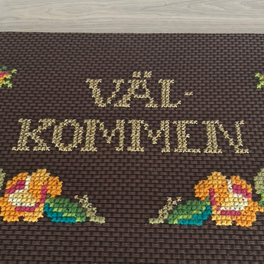 Broderi Välkommen tavla 60-tal 70-tal vintage | Köp på Tradera (709605328)
