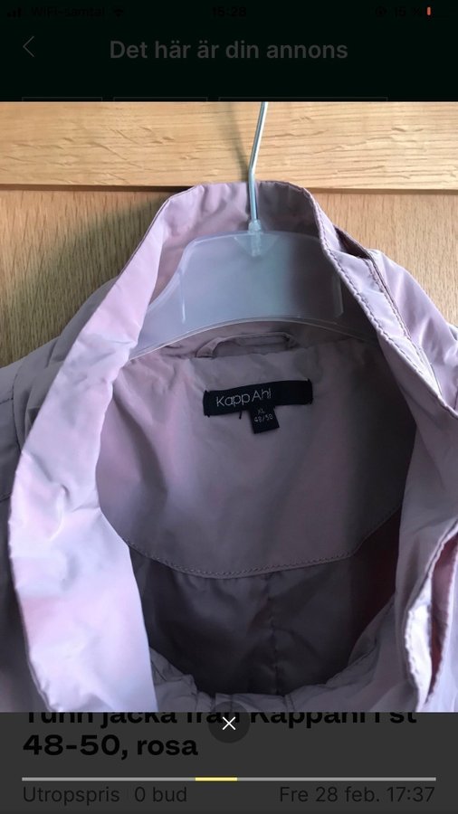Tunn jacka från Kappahl i st 48-50, rosa | Köp på Tradera (709619617)