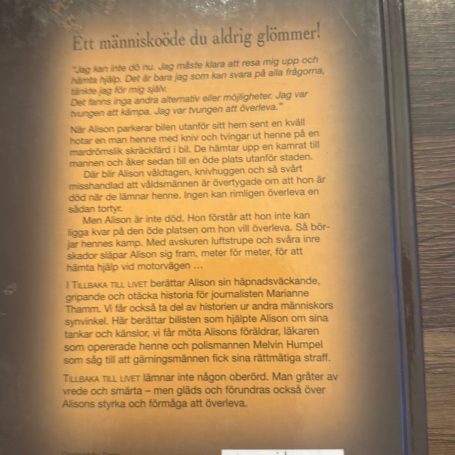 Tillbaka till livet - Alison's Historia av Mari.. | Köp på Tradera ...