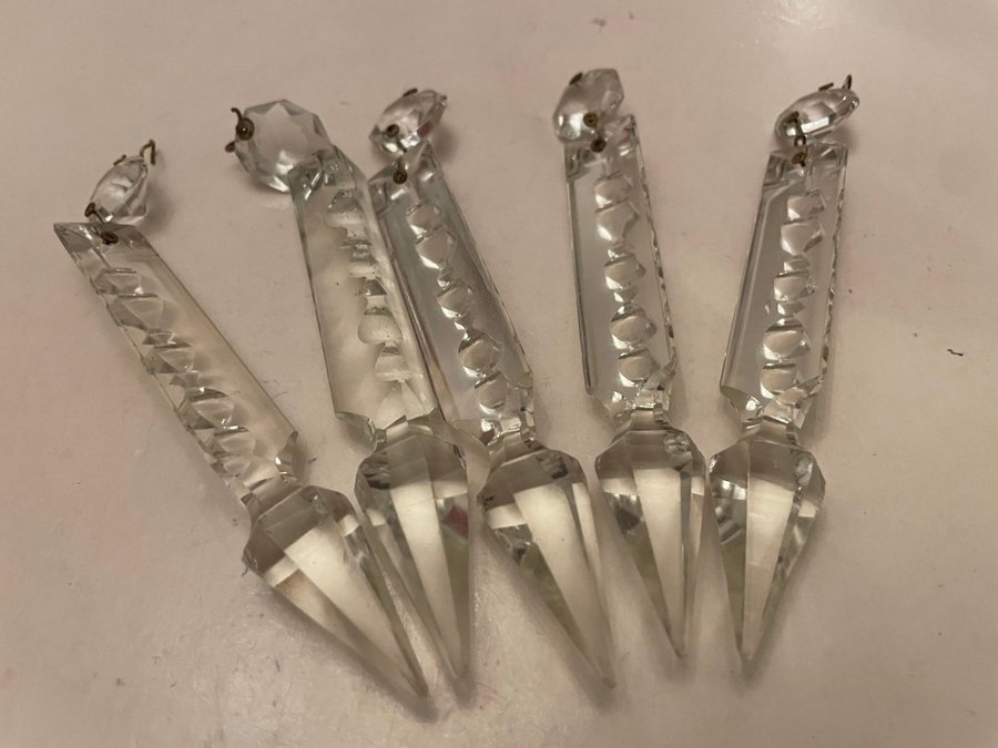 5 st. spetsiga PRISMOR, hänge ca L 12 cm | Köp på Tradera (711334486)