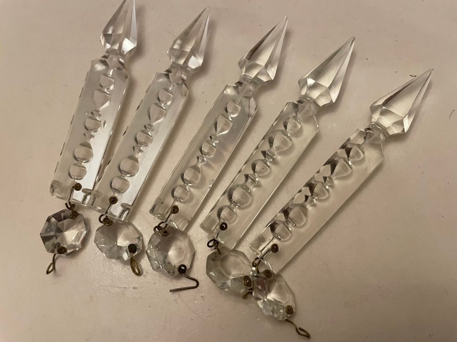 5 st. spetsiga PRISMOR, hänge ca L 12 cm | Köp på Tradera (711334486)
