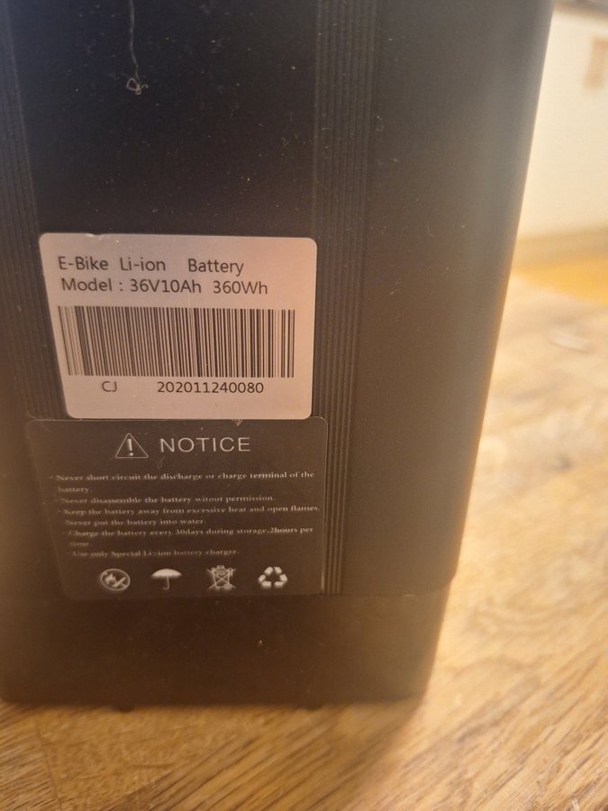 E-Bike Li-ion Battery 36V 10Ah 360Wh | Köp på Tradera (714250141)