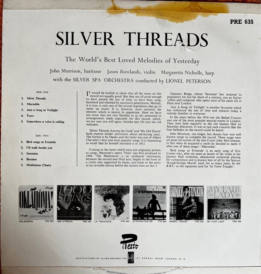 Silver Threads - John Morrison, Jason Rowlands,.. | Köp på Tradera ...
